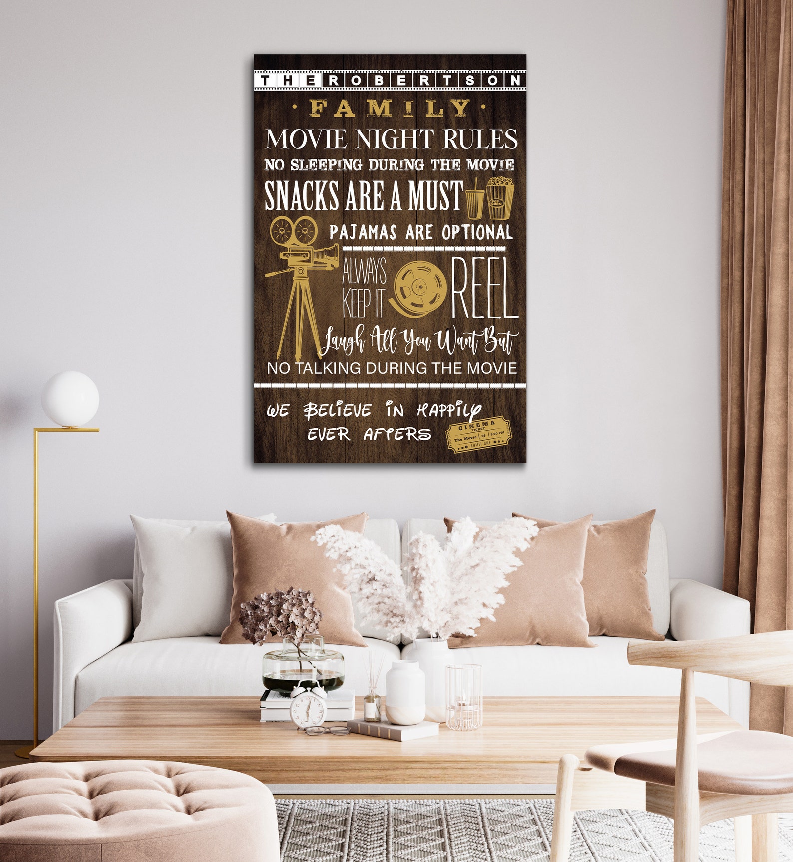 Movie Night Rules Sign, Movie Theater Sign, Family Theater Rules Sign ...