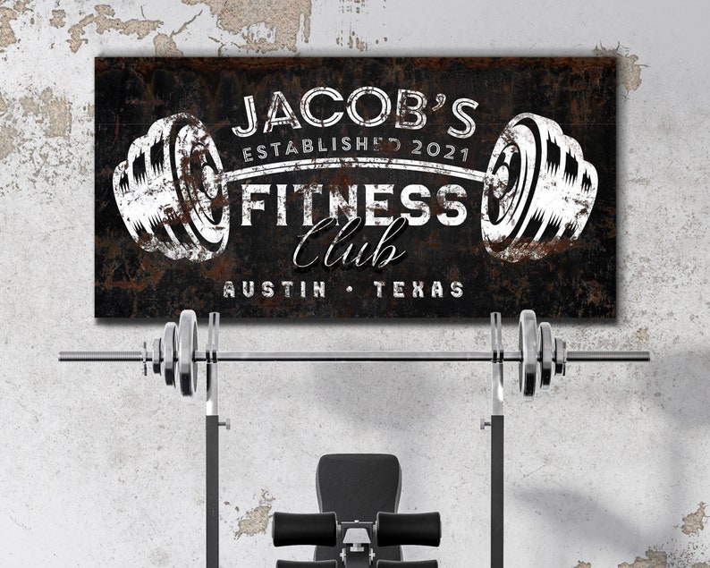 Personalized Fitness Club Sign Fitness Club Wall Decor - Etsy