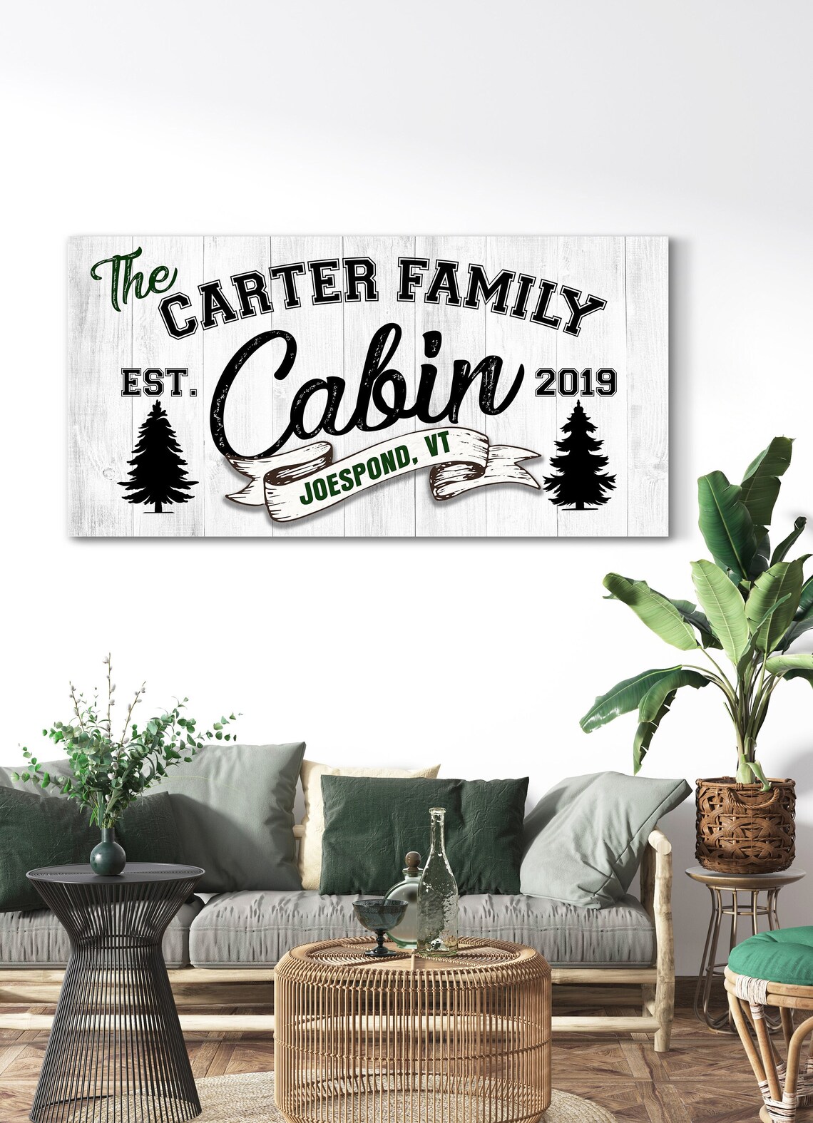 Personalized Cabin Sign Lodge Decor Family Name Sign - Etsy
