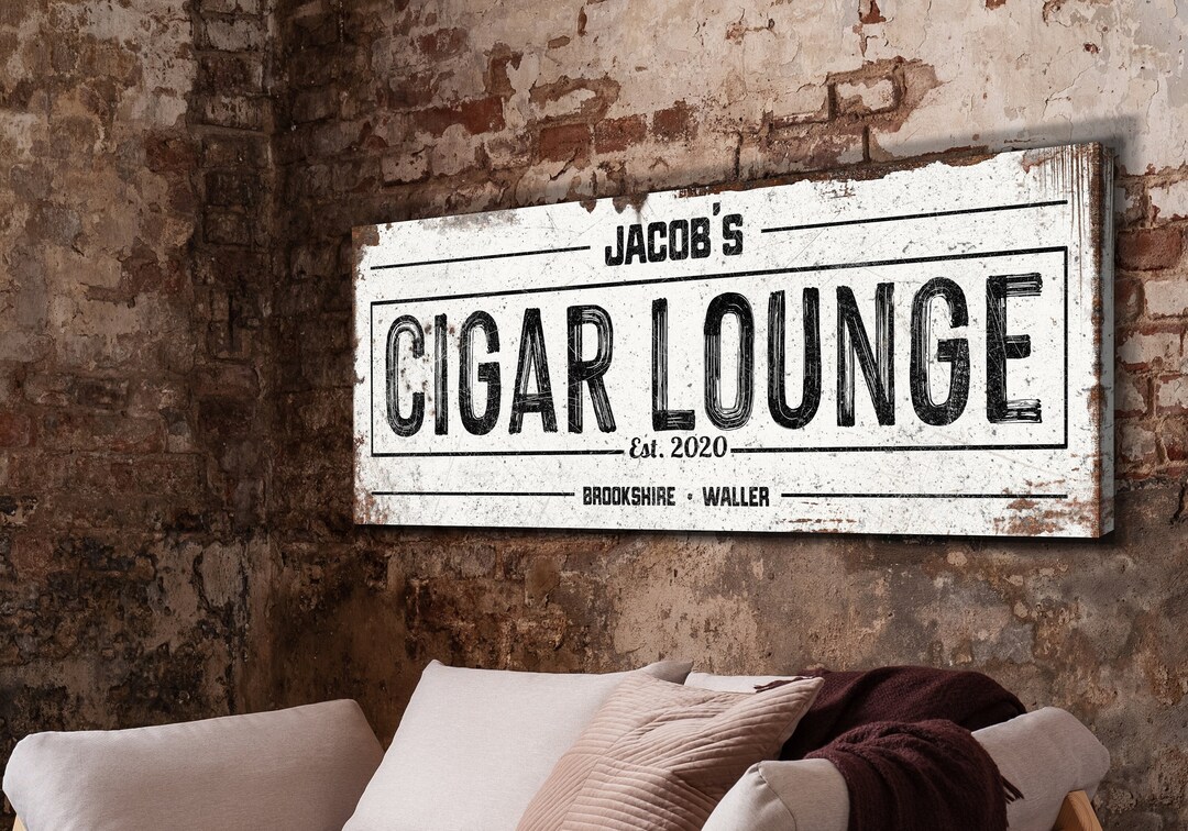 Personalized Cigar Lounge Sign | Custom Bar Sign | Modern Farmhouse ...