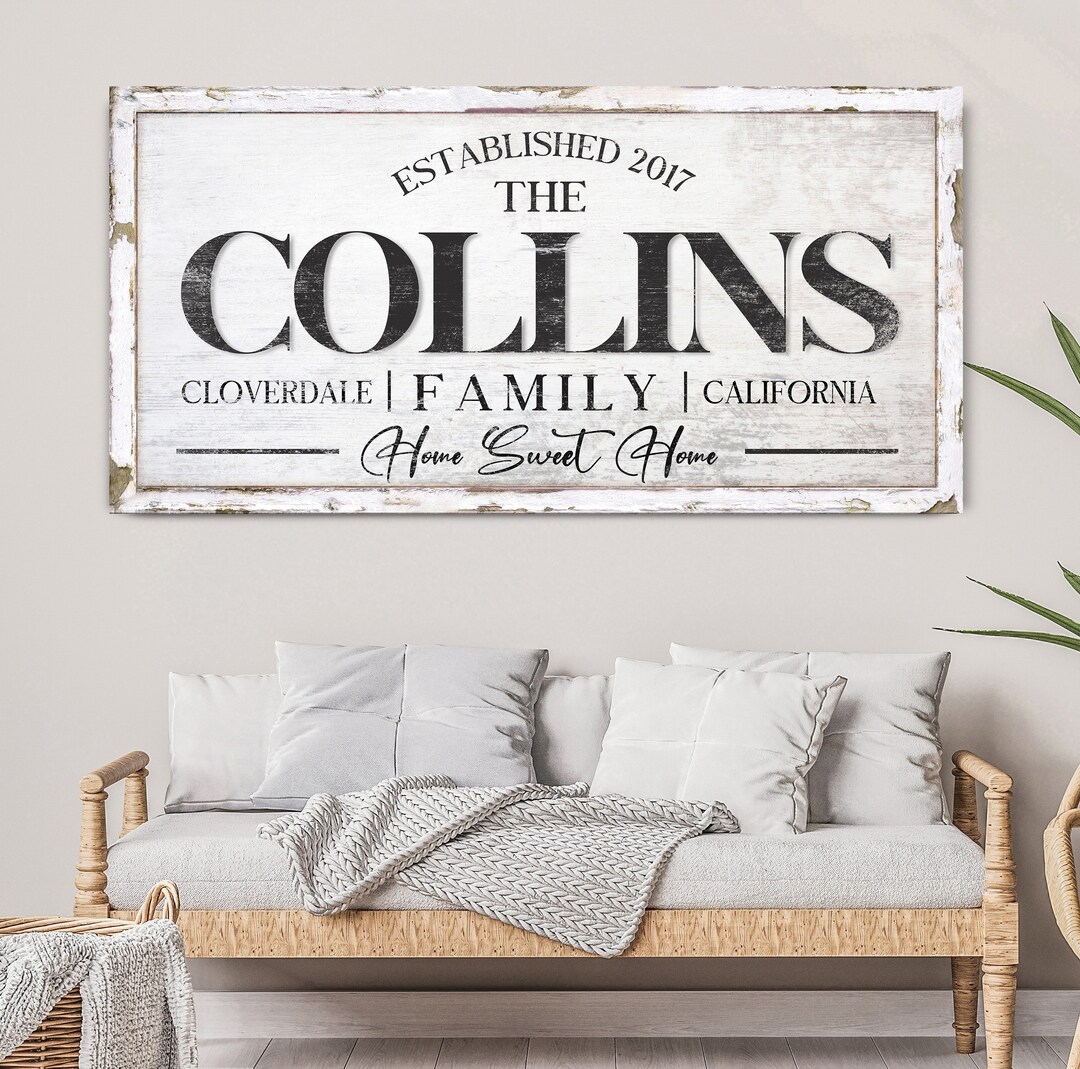 Personalized Home Sweet Home Family Name Sign, Rustic Family Name ...