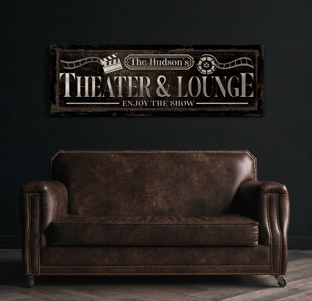 Personalized Theater & Lounge Sign, Custom Movie and Game Room Wall ...