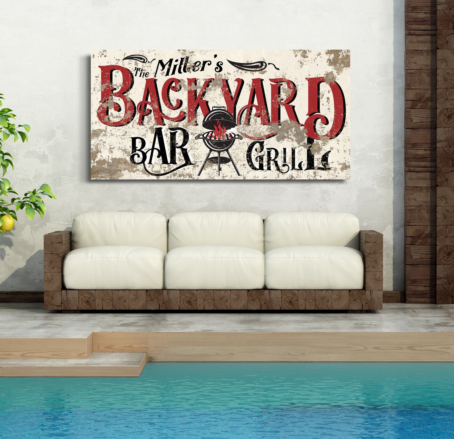 Custom Backyard Bar & Grill Sign Outdoor Grill Sign Backyard - Etsy