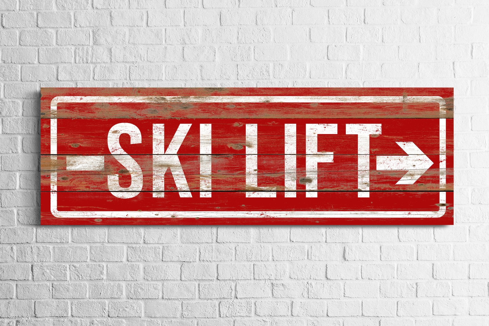 Ski Lift Sign With Arrow Canvas Print Mountain Sign Winter - Etsy