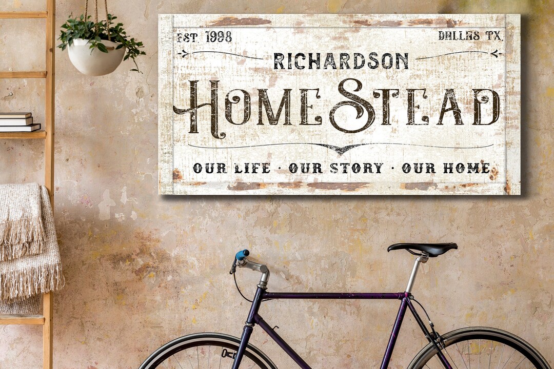 Personalized Homestead Sign, Family Homestead Sign, Vintage Homestead ...