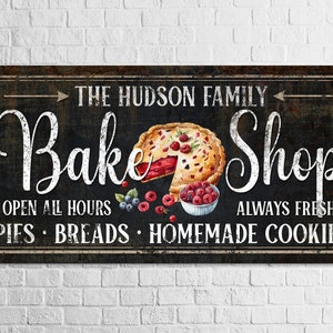 Personalized Bake Shop Sign, Bakery Wall Decor, Farmhouse Kitchen Signs ...