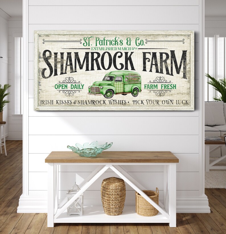 Shamrock Farm Sign St. Patrick's Day Sign Retro Farmers - Etsy
