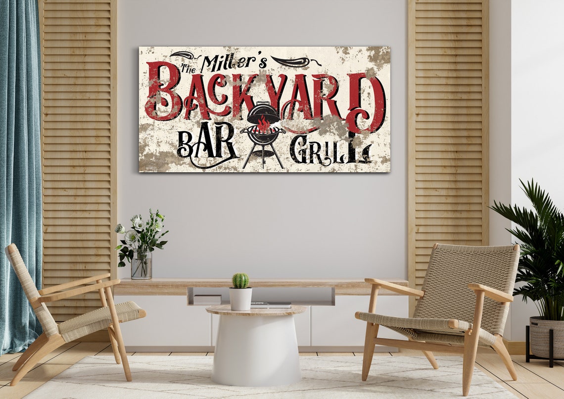 Custom Backyard Bar & Grill Sign Outdoor Grill Sign Backyard - Etsy