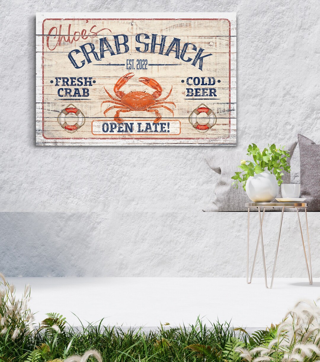 Personalized Crab Shack Sign Fresh Crab Cold Beer Beach - Etsy