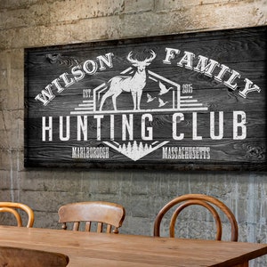 Custom Hunting Club Sign | Personalized Huge Canvas Wall Art | Hunt ...