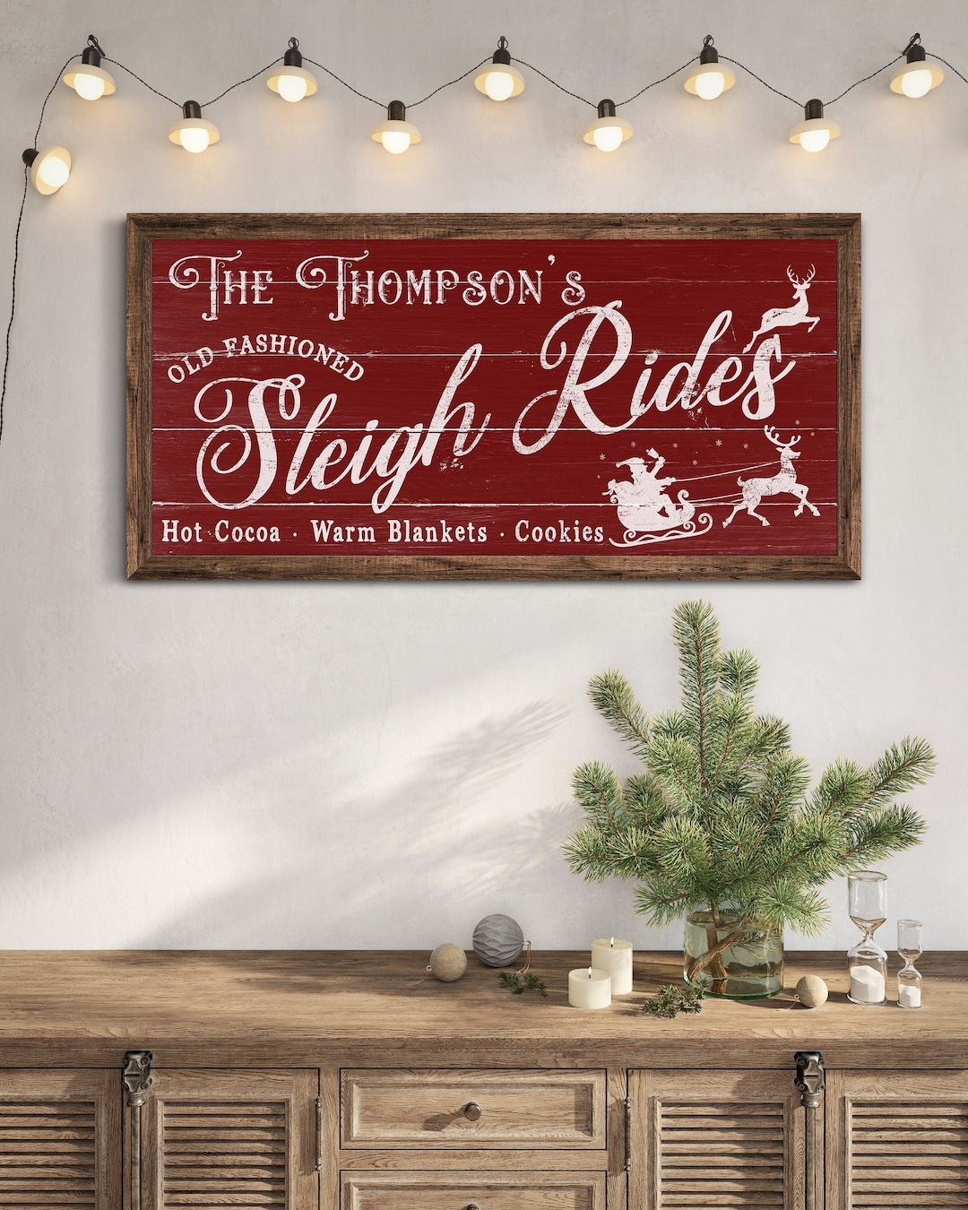Custom Sleigh Rides Sign, Hot Cocoa & Cookies Sign, Christmas Wall Art ...
