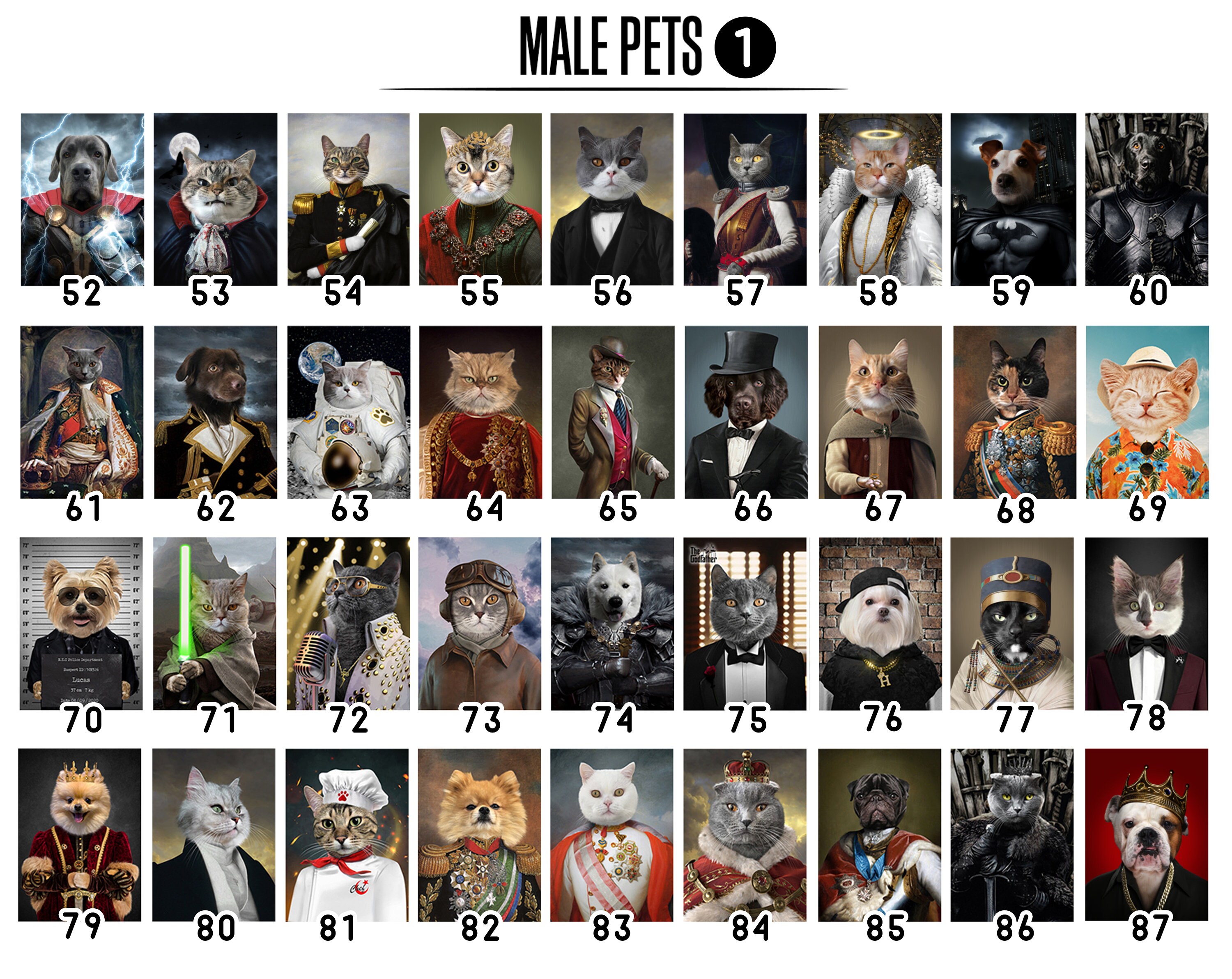 Pet Portrait,custom Pet Portrait,chef Cat Portrait,personalized Pet ...