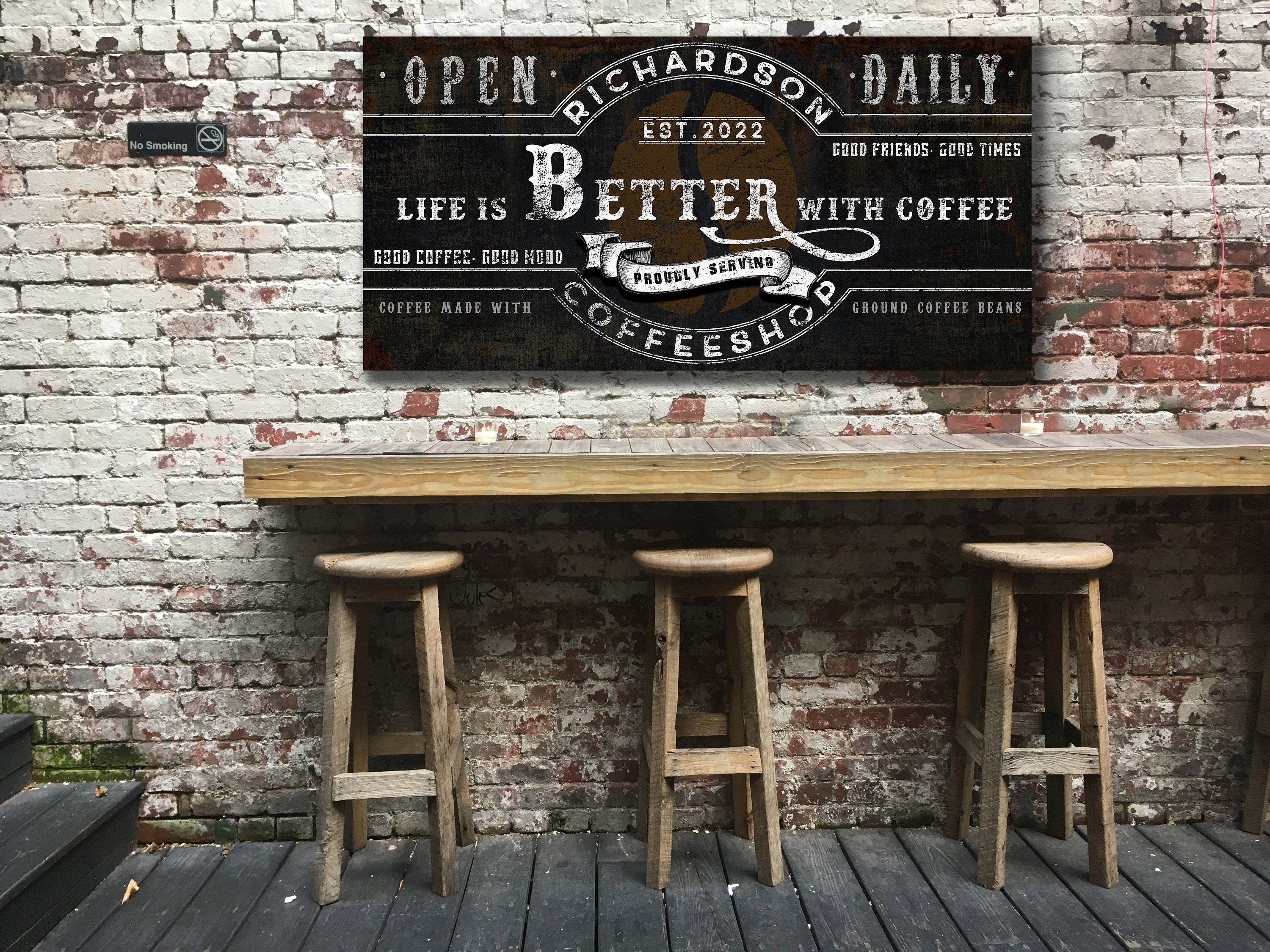 Custom Coffee Shop Sign Coffee Shop Sign Vintage Coffee Shop | Etsy