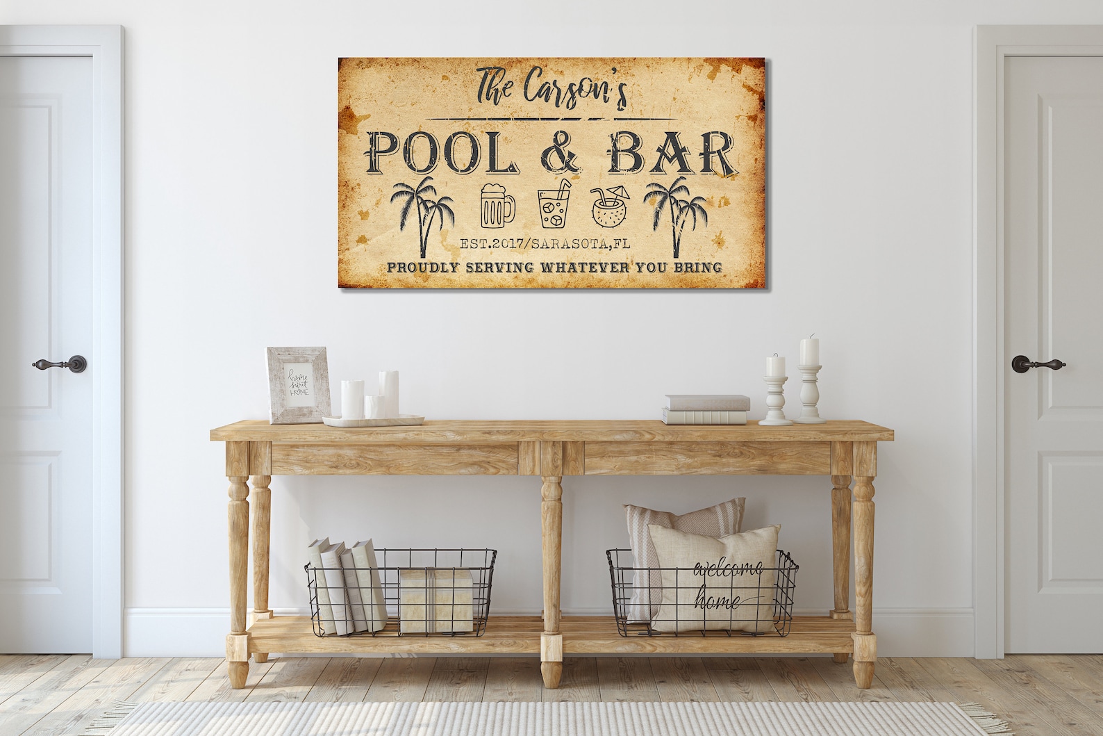 Customized POOL & BAR Sign Personalized Pool Bar Sign Last - Etsy