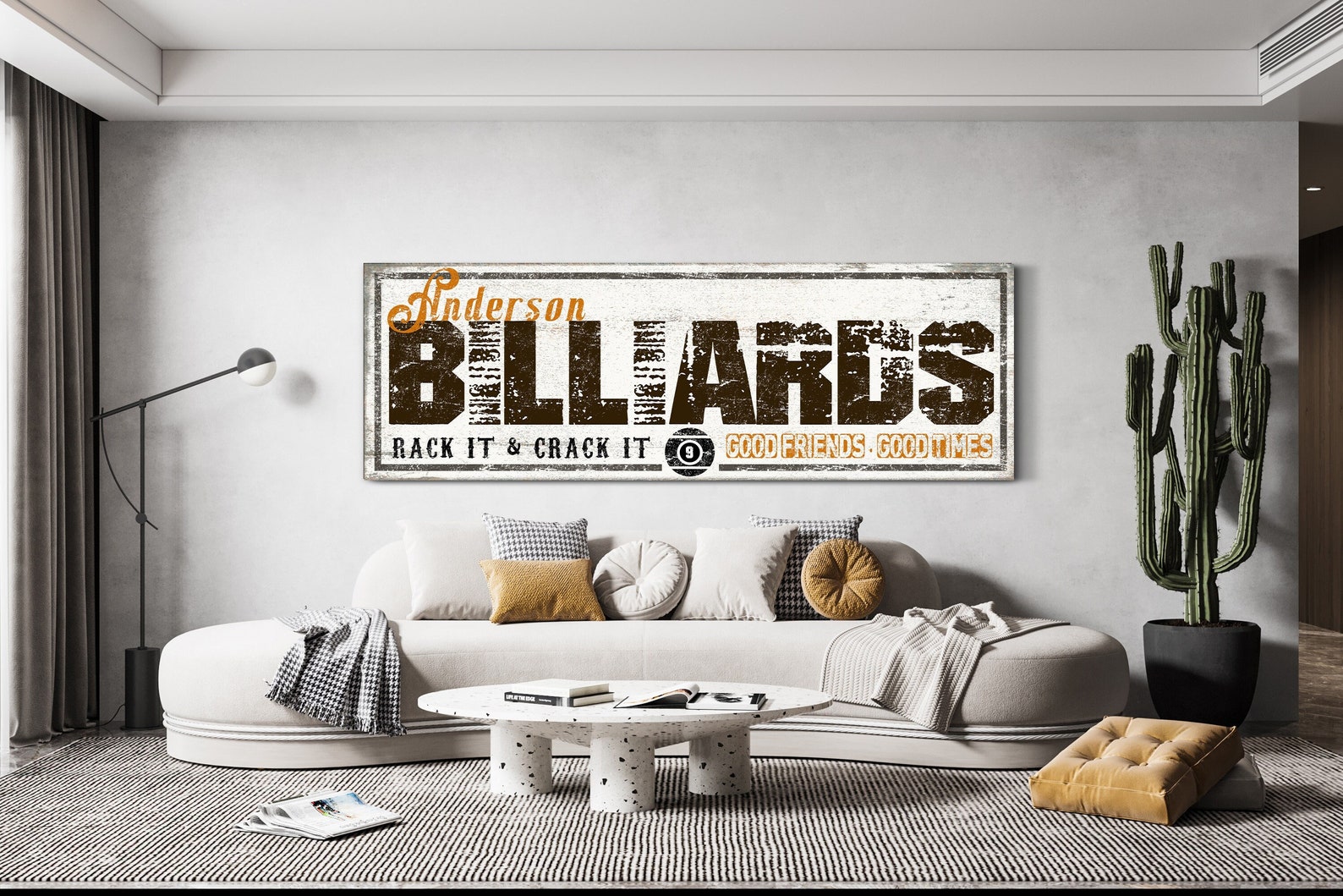 Custom Billiards Sign, Pool Table Sign, Vintage Game Room Decor ...
