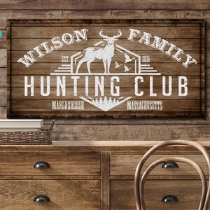 Custom Hunting Club Sign | Personalized Huge Canvas Wall Art | Hunt ...