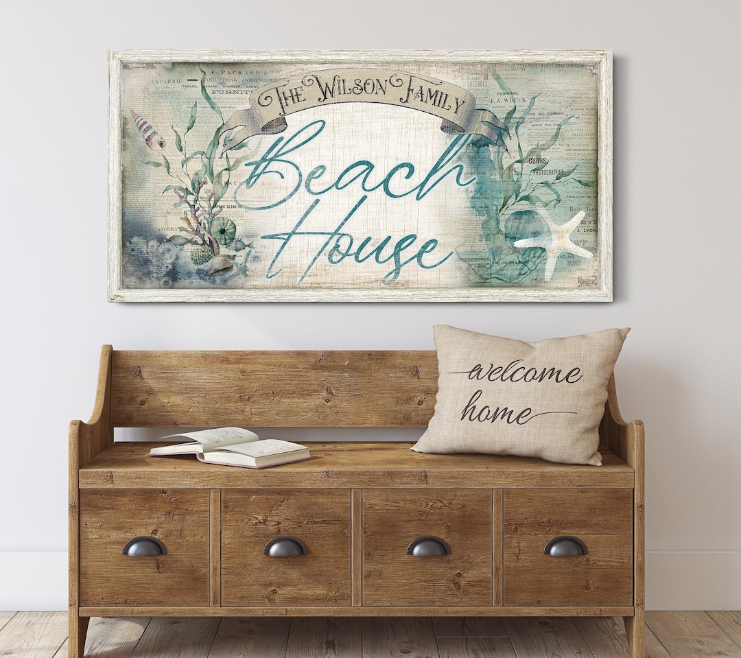 Personalized Beach House Sign, Family Beach House Sign, Beach Life ...