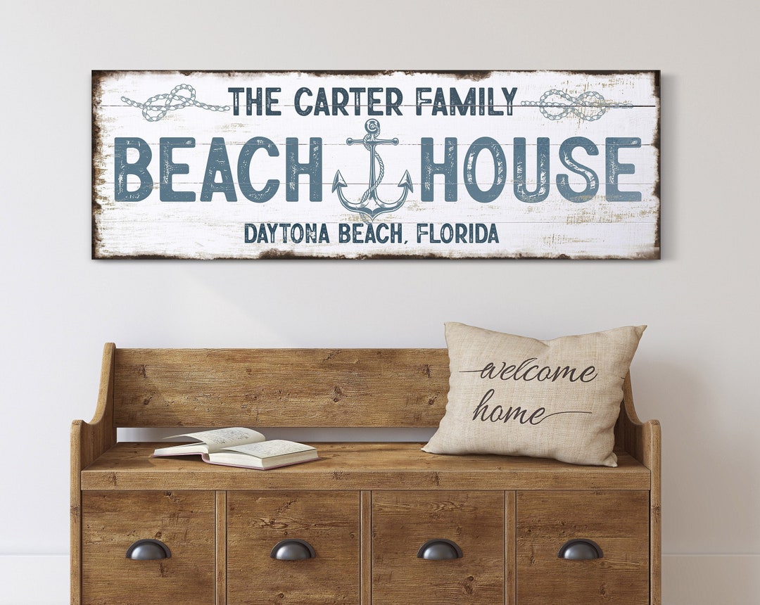 Personalized Beach House Sign, Family Beach House Sign, Beach Life ...