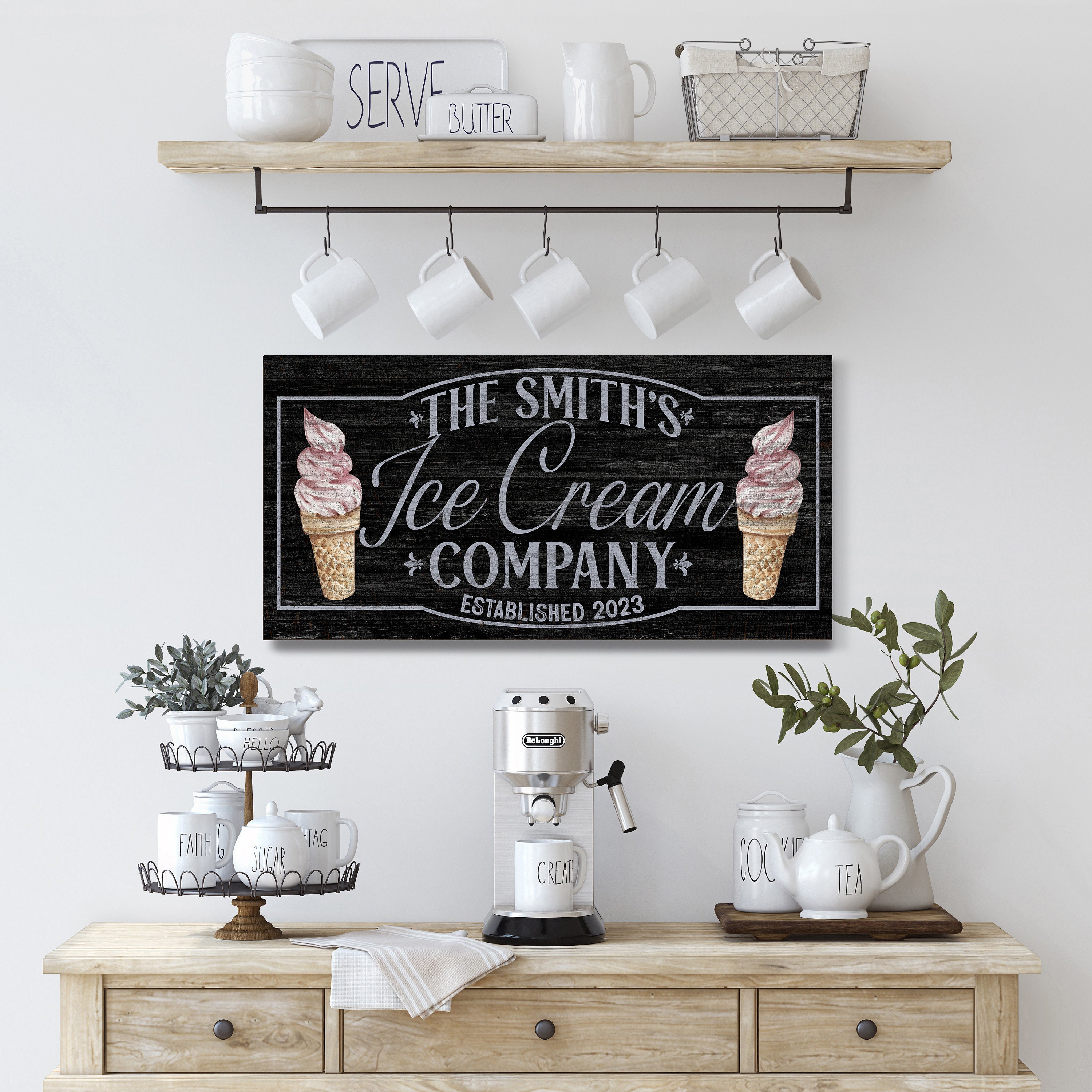 Custom Ice Cream Company Sign, Vintage Family Company Sign, Retro Cafe ...