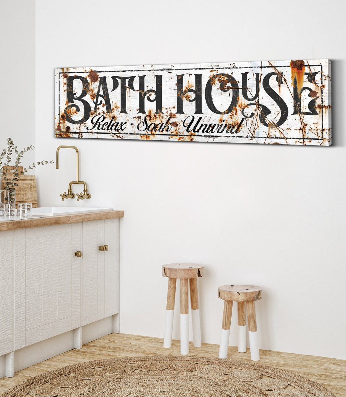 Bath House Sign Relax Soak & Unwind Sign Bathroom Sign Hot - Etsy