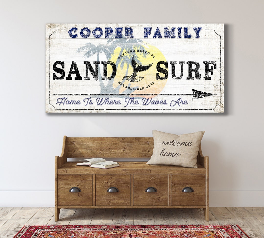 Personalized Sand & Surf Sign, Beach House Sign, Beach House Decor ...