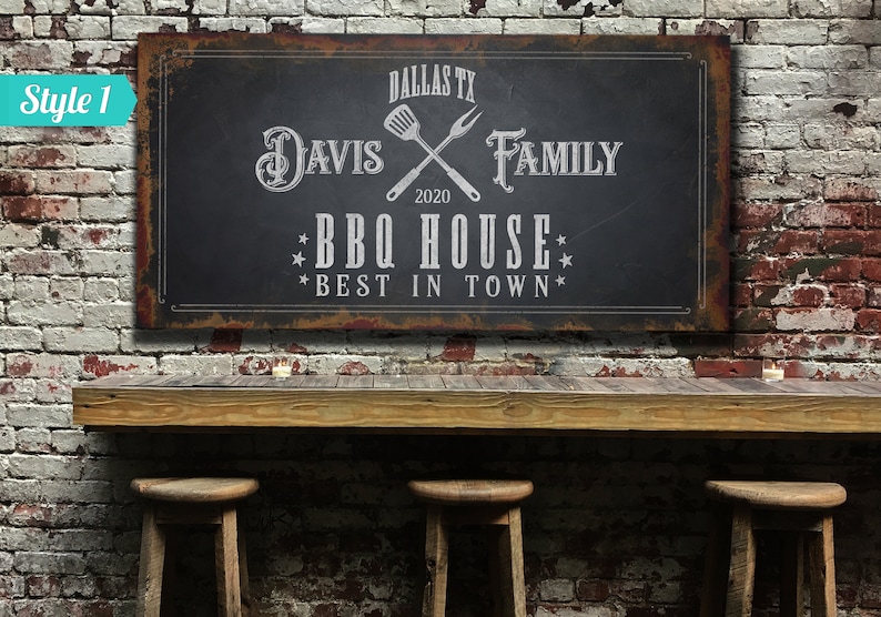 Personalized BBQ House Sign Personalized Huge Canvas Print | Etsy