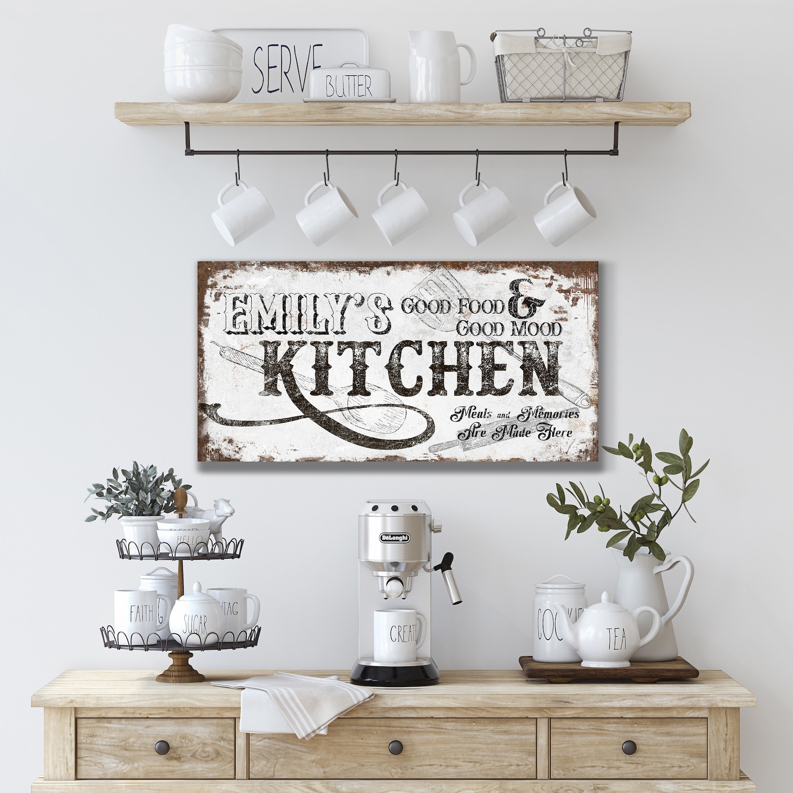 Custom Kitchen Sign Family Kitchen Sign Rustic Kitchen - Etsy
