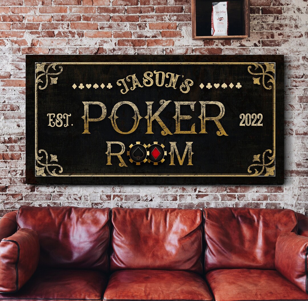 Personalized Poker Room Sign, Casino Sign, Game Room Wall Decor, Man ...