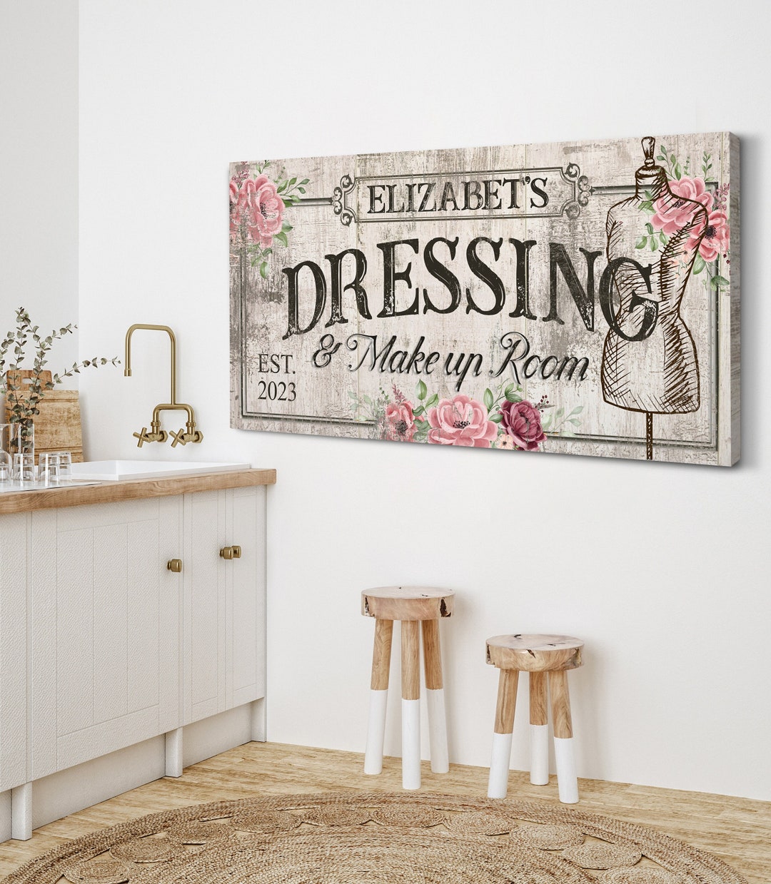 Personalized Dressing & Makeup Room Sign, Vintage Beauty Room Sign ...
