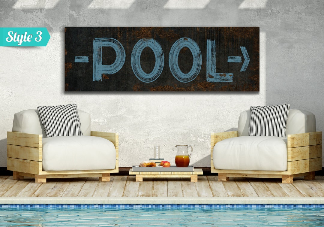 Rustic Pool Sign | Modern Farmhouse Sign | Backyard Poolside Sign ...
