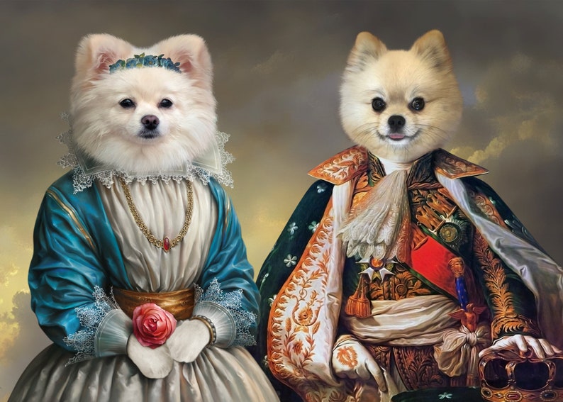 Multiple Pets Portraitanimal Portraitcustom Multi Pet | Etsy