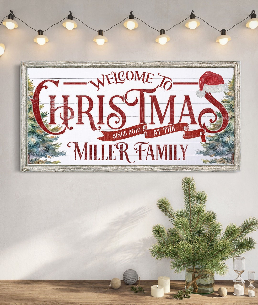 Personalized Welcome to Christmas, Custom Family Name Sign, Rustic ...