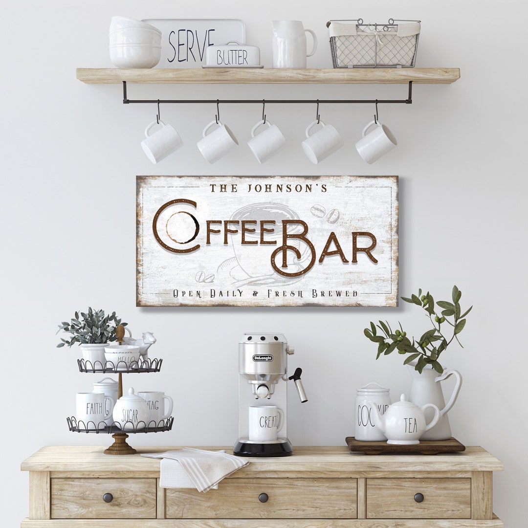 Personalized Coffee House Sign, Coffee Bar Sign, Freshly Brewed Coffee ...