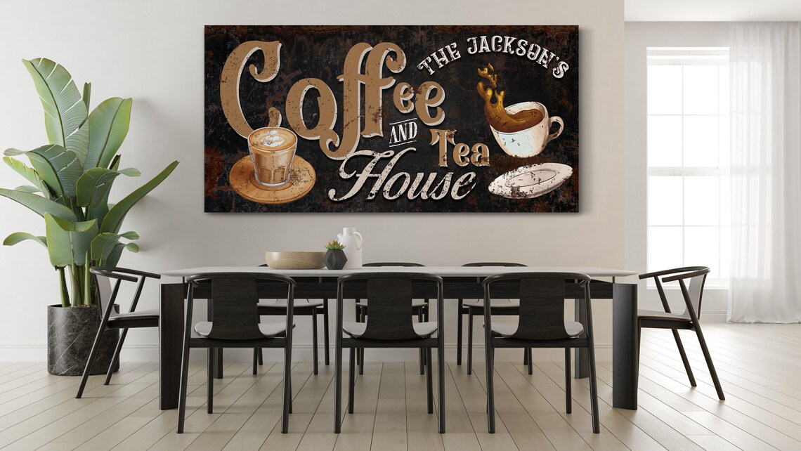 Custom Coffee House Sign Farmhouse Coffee Sign Freshly - Etsy