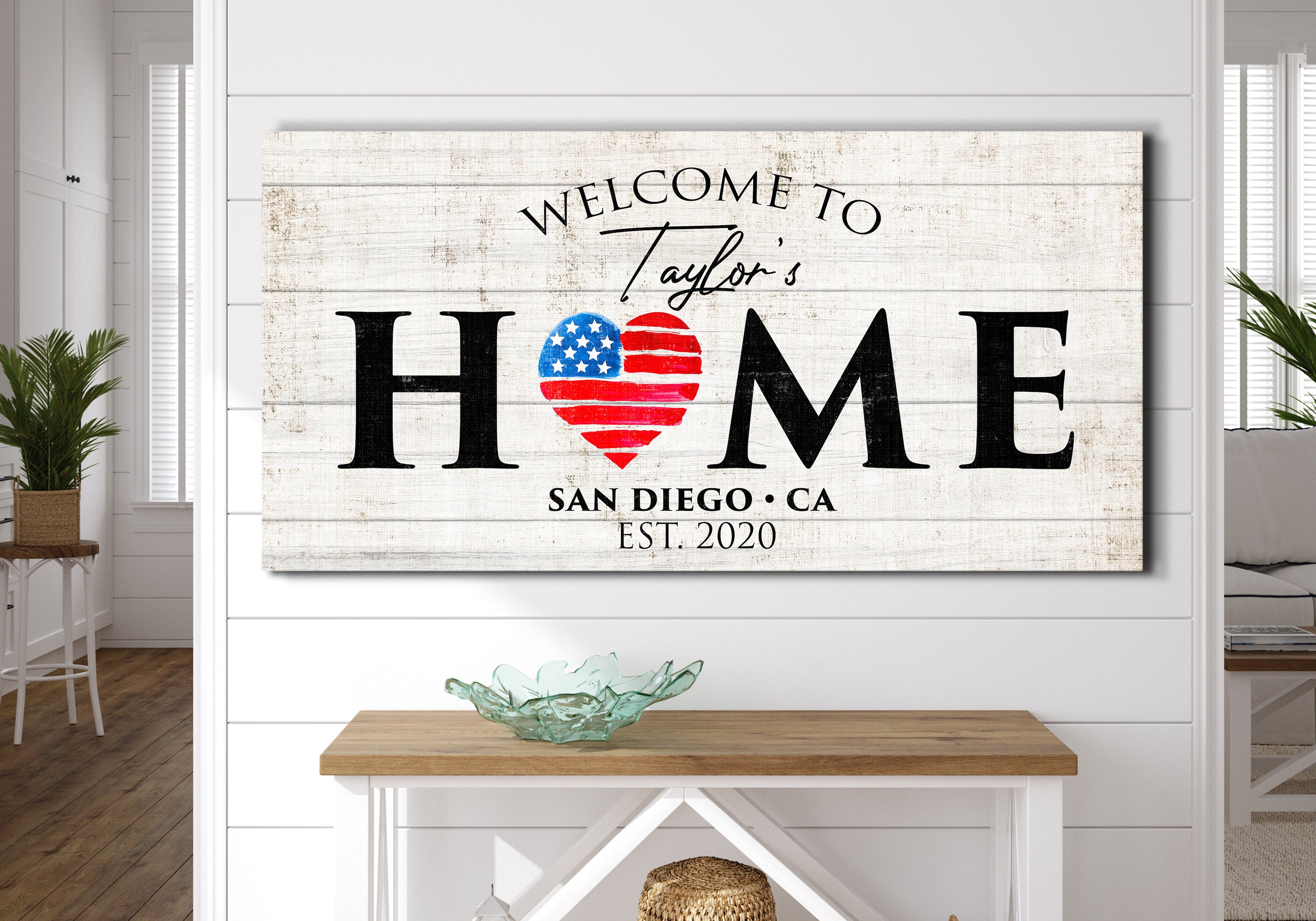 Home Sign With Symbols Custom Home Sign Personalized Huge - Etsy