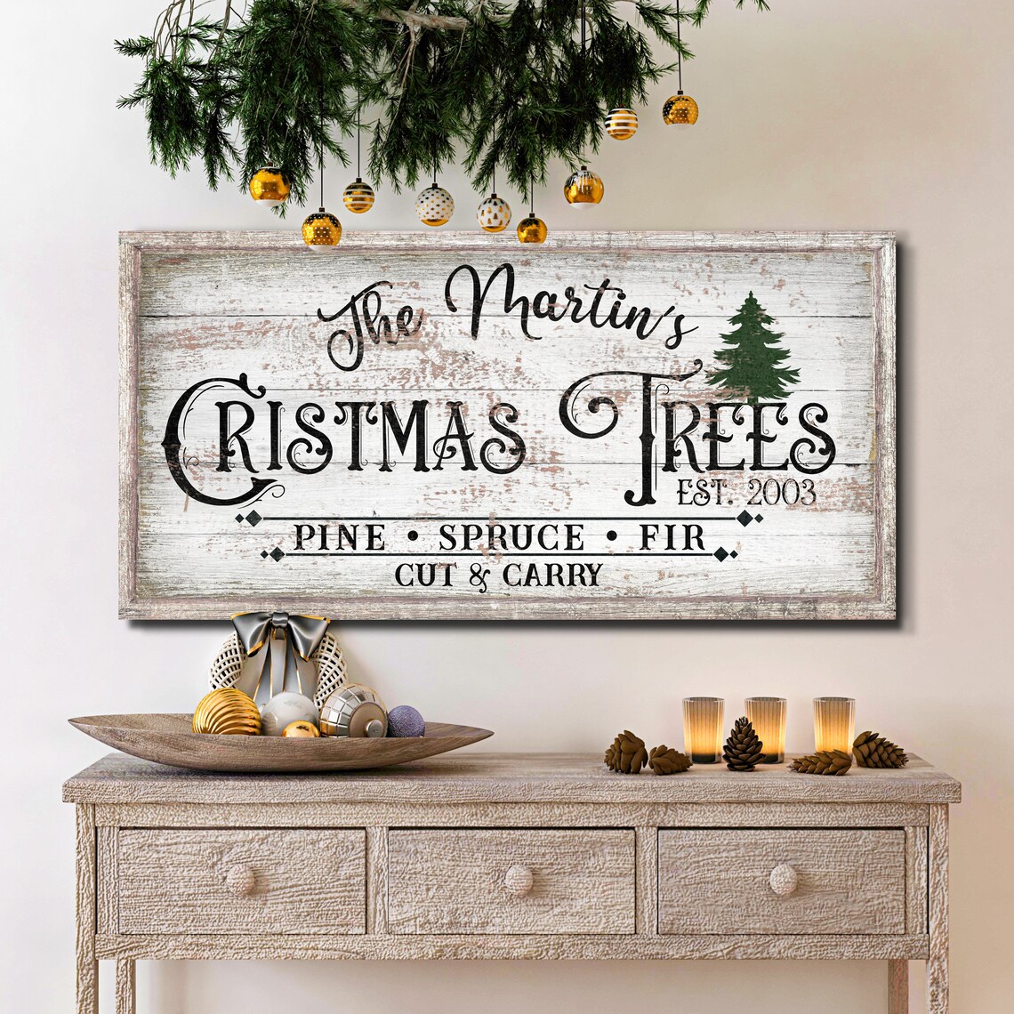Personalized Christmas Trees Sign Cut and Carry Huge - Etsy