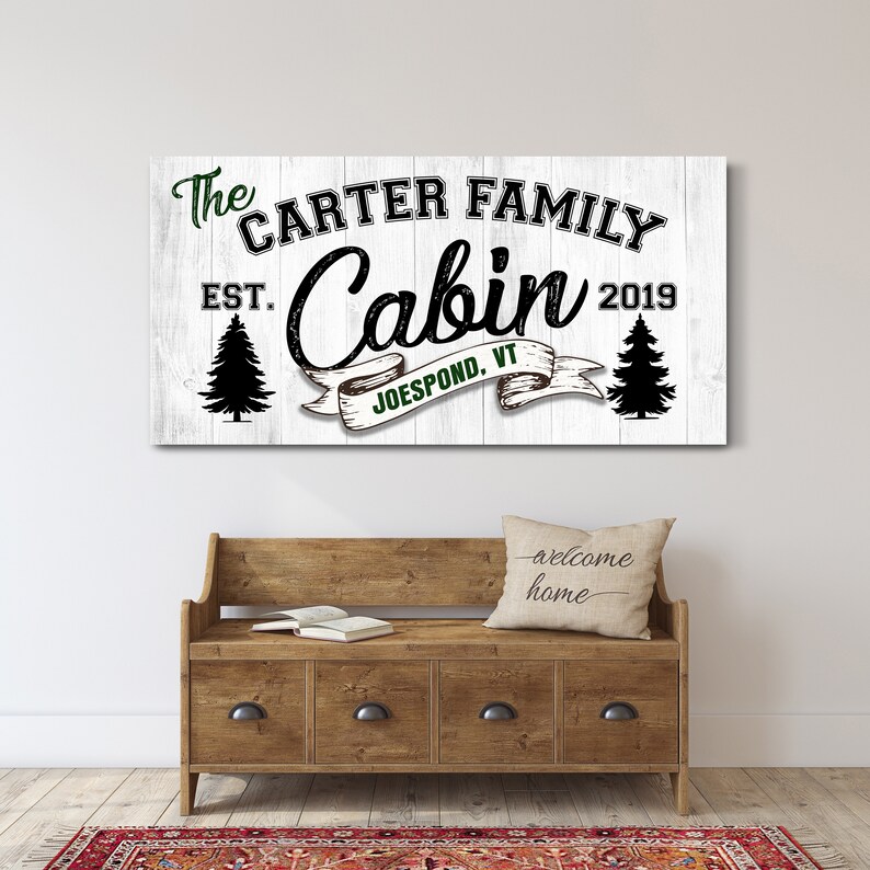 Personalized Cabin Sign Lodge Decor Family Name Sign - Etsy