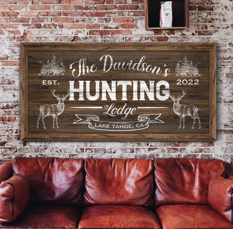Personalized Hunting Lodge Sign Deer Hunting Sign Rustic - Etsy