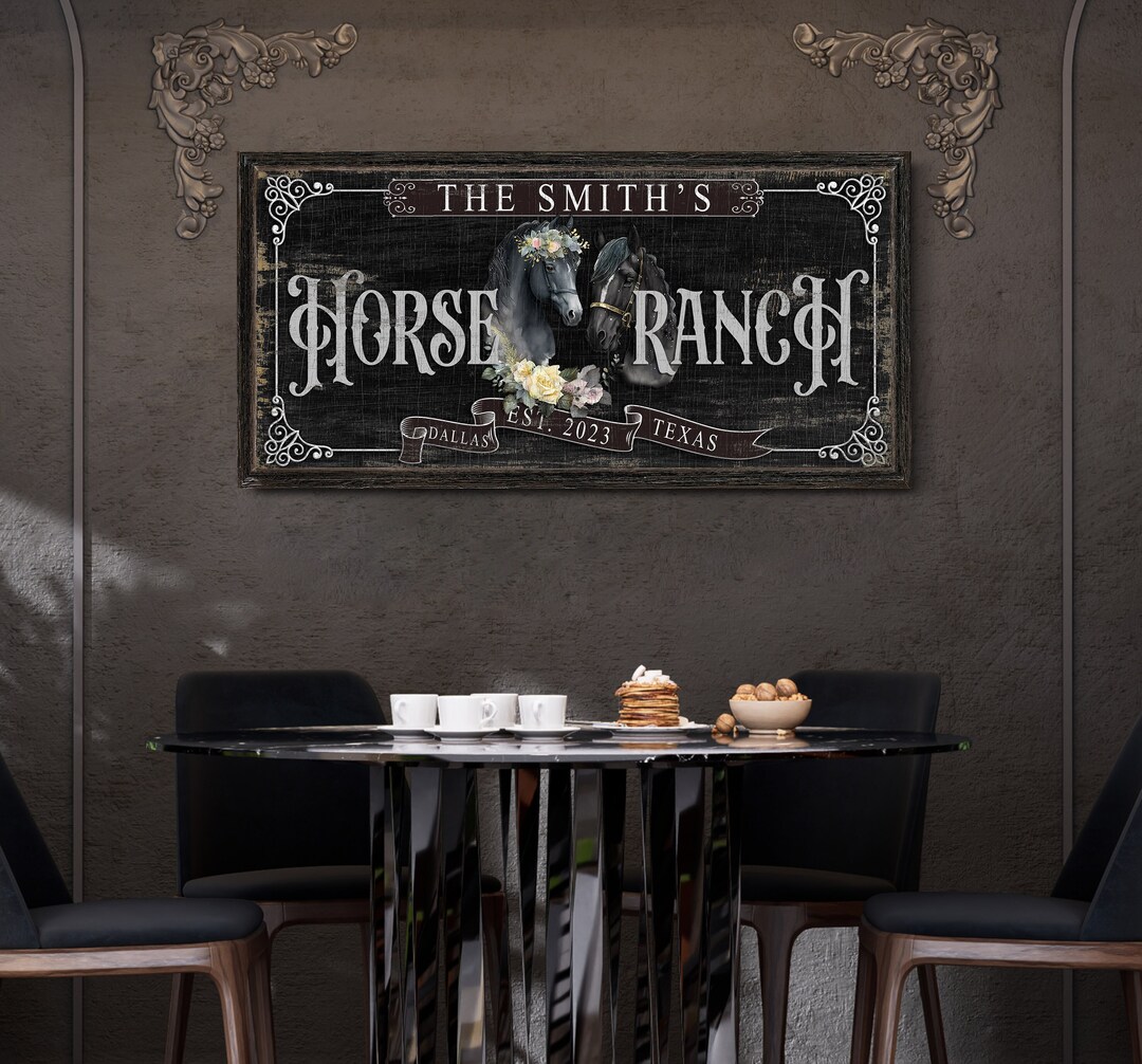 Personalized Horse Ranch Sign, Vintage Farmhouse Ranch Sign, Outdoor ...