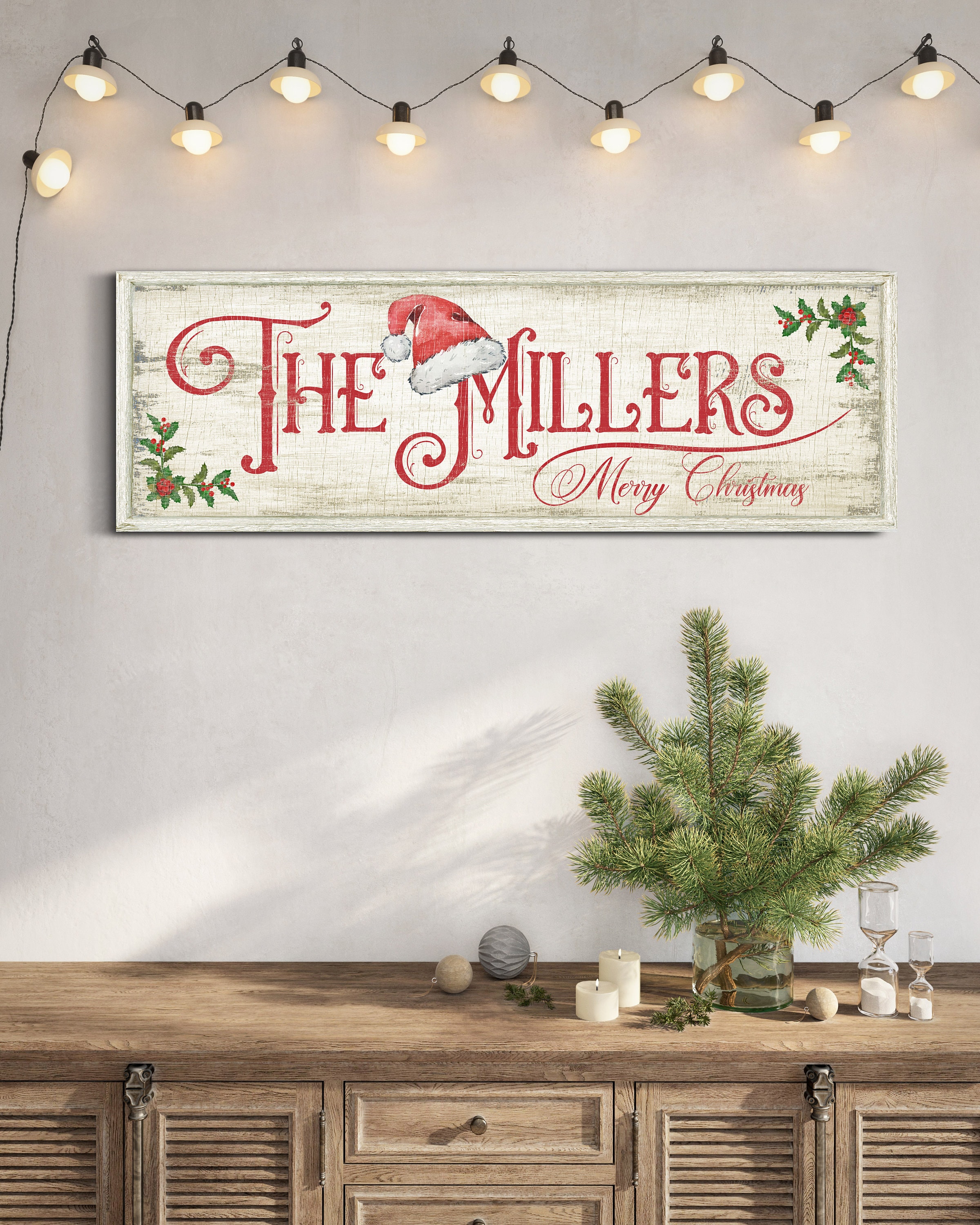 Personalized Christmas Family Name Sign Merry Christmas Sign - Etsy