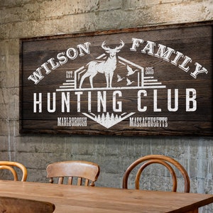 Custom Hunting Club Sign | Personalized Huge Canvas Wall Art | Hunt ...