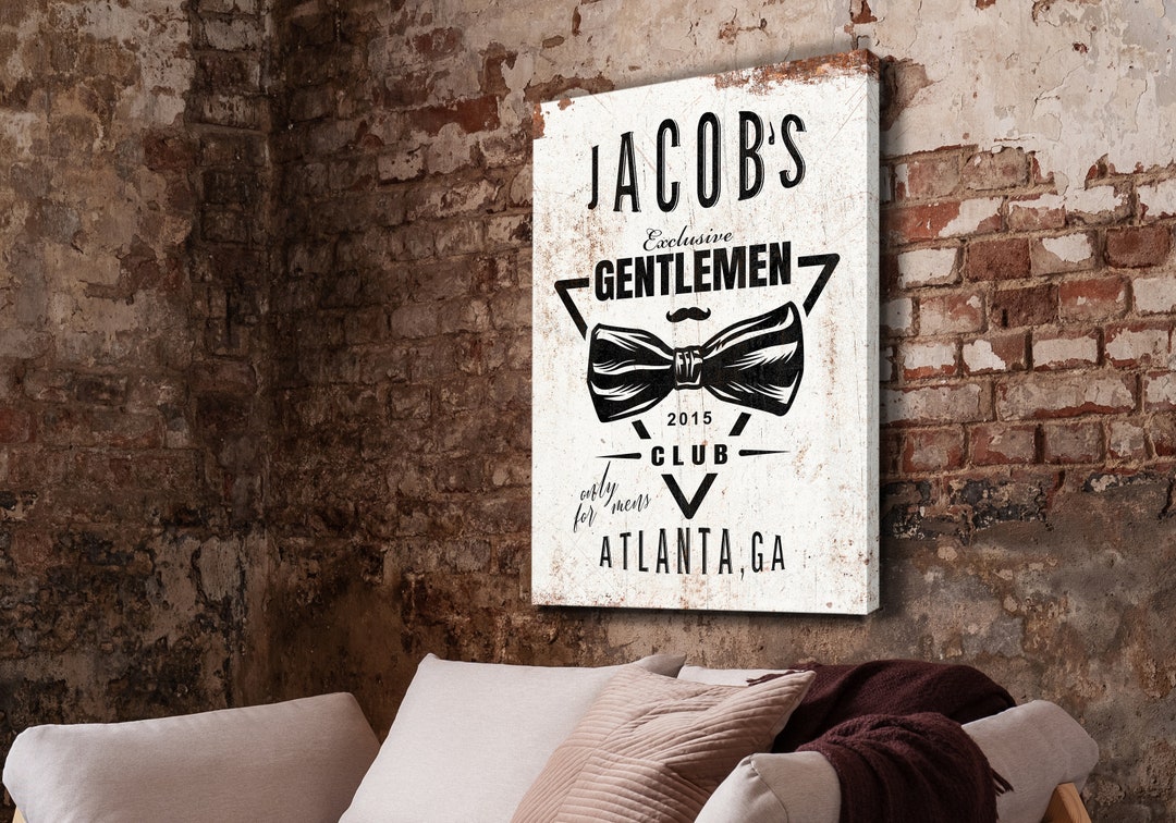 Custom Gentlemen Club Sign | Personalized Man Cave Sign Custom Bar ...