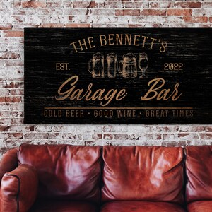 Custom Garage Bar Sign, Garage Lounge Sign, Man Cave Sign, Rustic ...