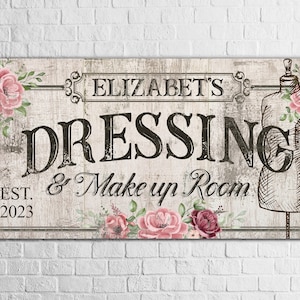 Personalized Dressing & Makeup Room Sign, Vintage Beauty Room Sign ...