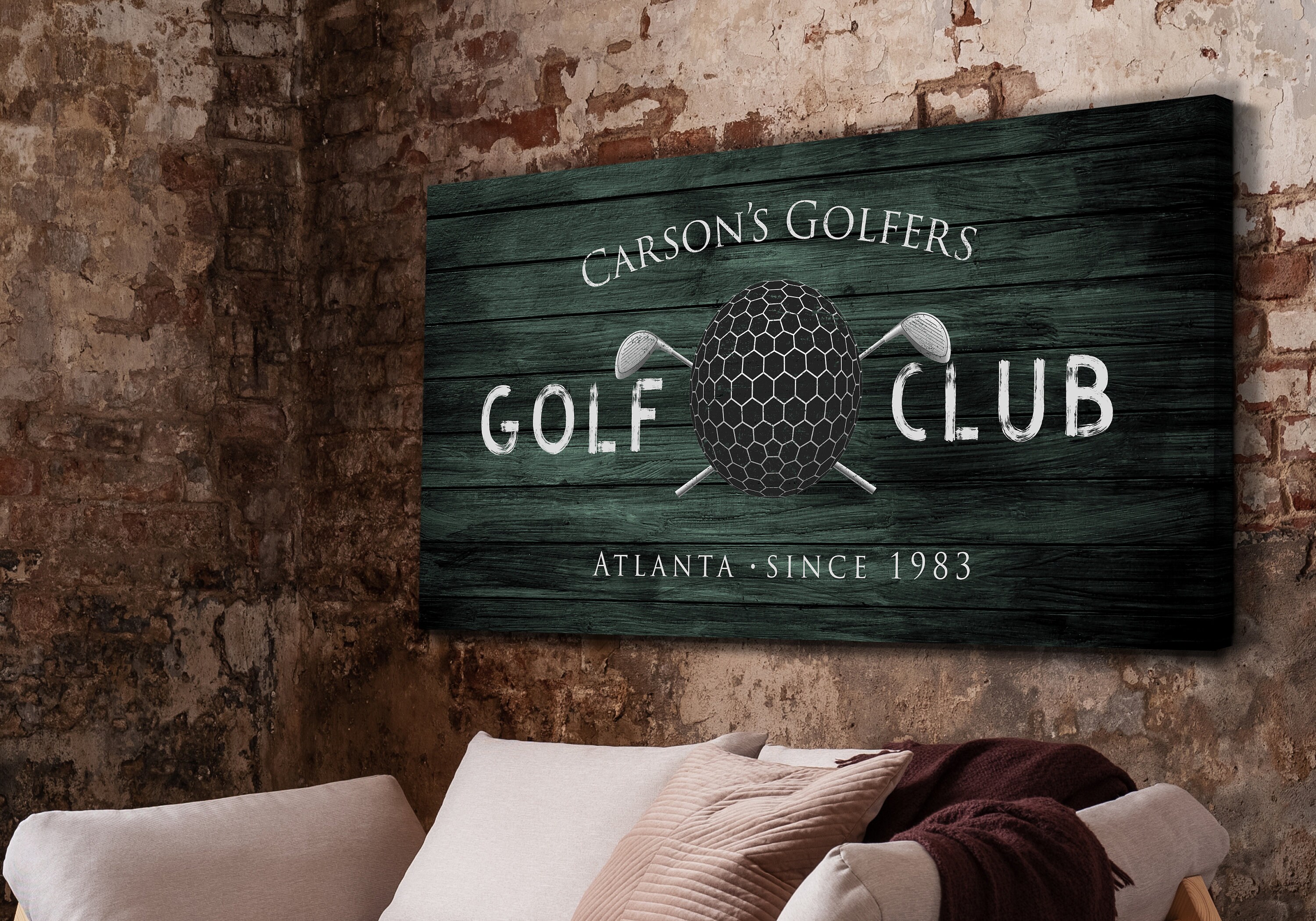 Personalized Golf Club Sign Modern Farmhouse Family Name - Etsy