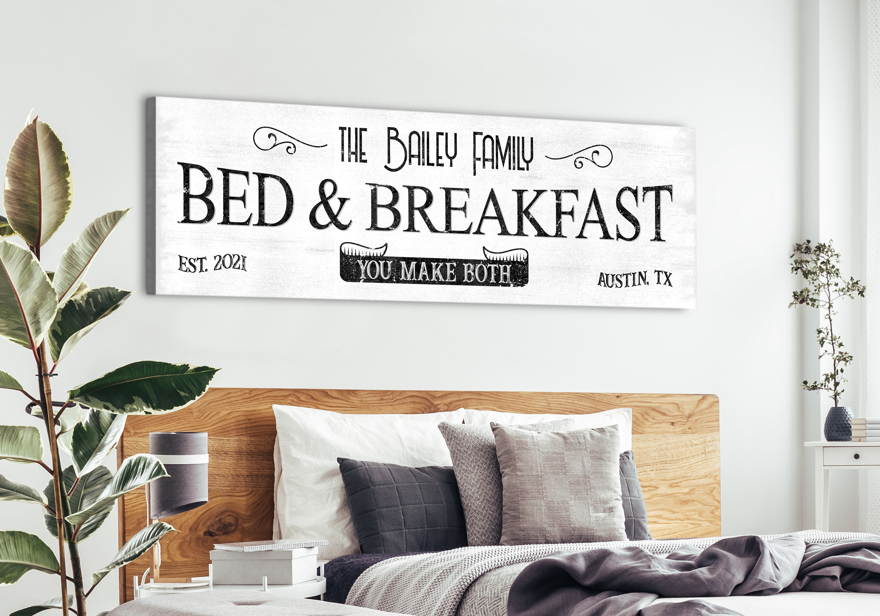 Family Name Sign | Personalized Huge Canvas | Bed and Breakfast Sign ...