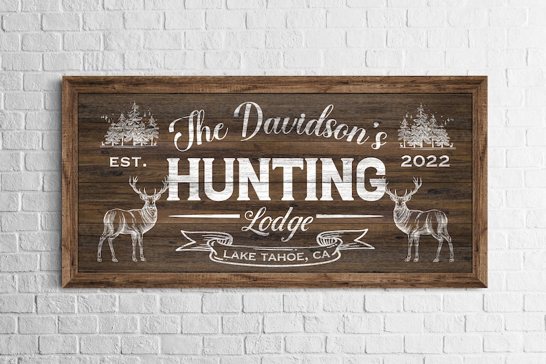 Personalized Hunting Lodge Sign Deer Hunting Sign Rustic - Etsy
