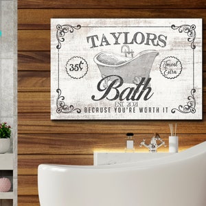 Custom Bath Sign | Sign for Bathroom | Bathroom Sign | Because You're ...