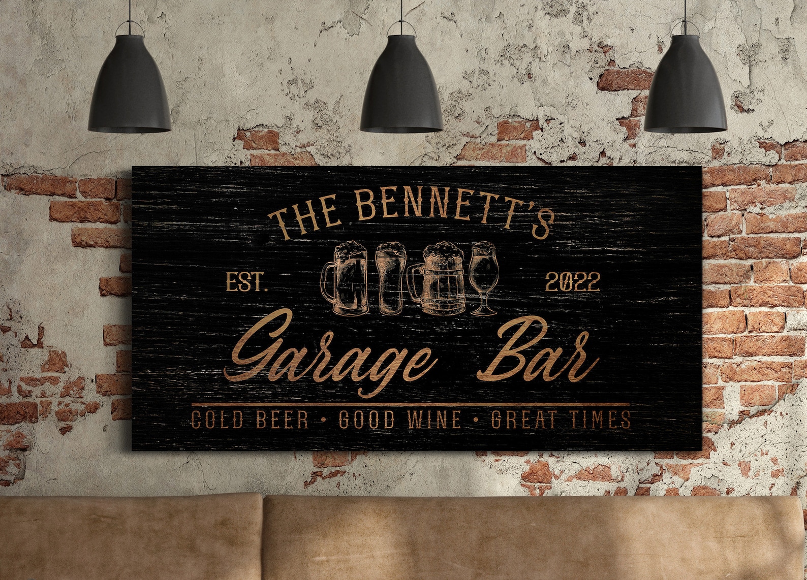 Custom Garage Bar Sign, Garage Lounge Sign, Man Cave Sign, Rustic ...