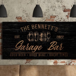 Custom Garage Bar Sign, Garage Lounge Sign, Man Cave Sign, Rustic ...